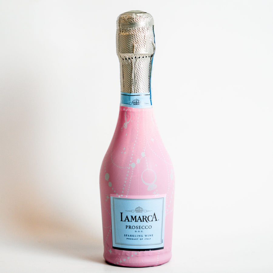 Pink Pearls and Prosecco Mini Bottle Wrap Set on Mini La Marca Prosecco