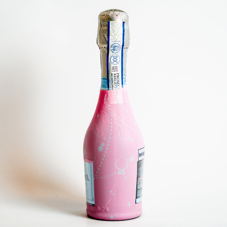 Pink Pearls and Prosecco Mini Bottle Wrap Set on Mini La Marca Prosecco